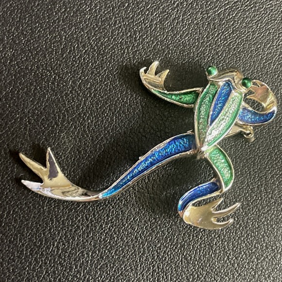 Gerry'S | Jewelry | Vintage Gerrys Frog Brooch Enamel Pin Green Blue ...